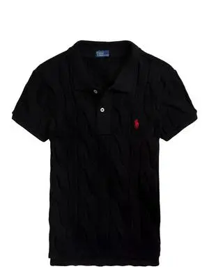 Ralph Lauren Cable-knit Polo Shirt - Black