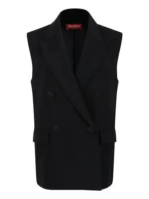 Max Mara Pomez Double-breasted Waistcoat - Black