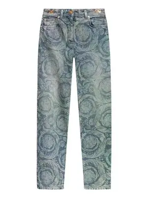Versace Baroque-patterned Jeans - Blue