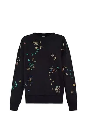 Paul Smith Embroidered-floral Sweatshirt - Black