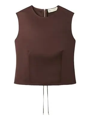 Tory Burch Satin Shell Top - Dark Sangria