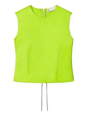 Tory Burch Satin Shell Top - Vivid Lime