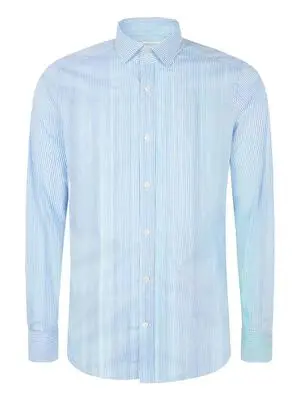 TINTORIA MATTEI 954 Striped Button-up Shirt - Blue