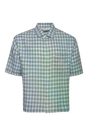 NAHMIAS Checked Short-sleeve Shirt - Blue