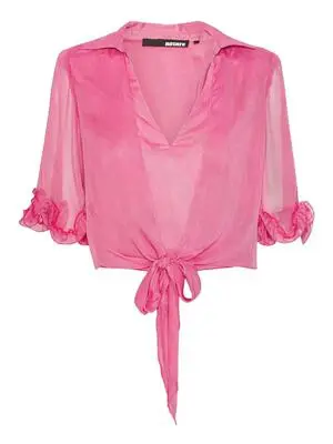 ROTATE BY BIRGER CHRISTENSEN Cropped Blouse - Pink
