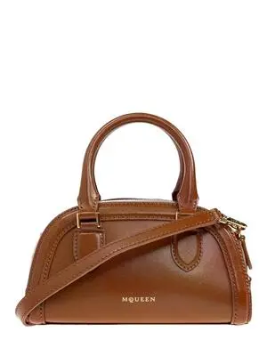 Alexander McQueen Mini Structured Leather Tote - Brown