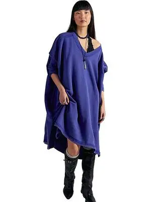 Free People We The Free Happy Place Maxi Sweatshirt - Blue