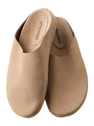 Jeffrey Campbell At The Door Suede Mules Natural Suede Brown