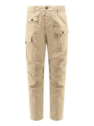 Dsquared2 Cotton Cargo Trousers Beige