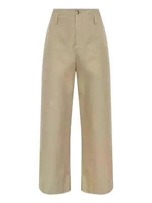 Alexander McQueen Poplin Trousers - Neutrals