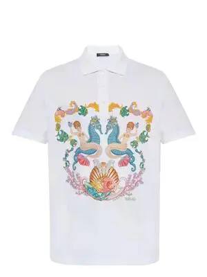 Versace Graphic-print Polo Shirt - White