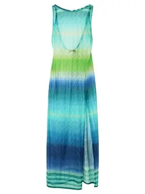 Missoni Dégradé Crochet-knit Maxi Dress - Blue