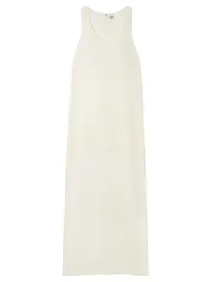 TOTEME Cotton And Silk-blend Crepon Midi Dress - Ecru