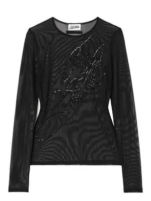 JEAN PAUL GAULTIER Sequin-Embellished Mesh Top
