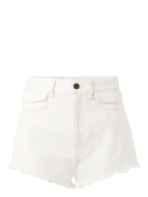 Chloé Frayed Denim Shorts - White