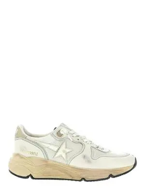 Golden Goose Running Sole Leather Sneakers - White