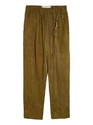 SONG FOR THE MUTE Floral-patterned Drawstring Trousers - Brown
