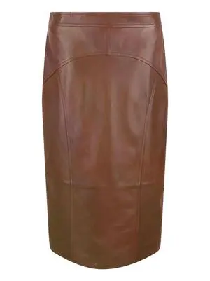MAX MARA Panelled Leather Midi Skirt