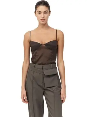 ST AGNI Silk Cami - Black Olive