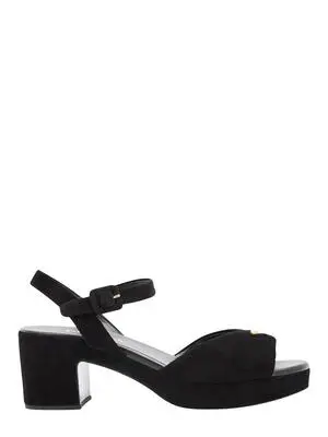 Prada Suede Platform Sandals Black
