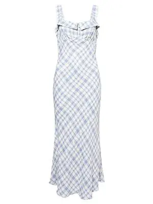 REFORMATION Tancy Checked Crepe Midi Dress - Jodie
