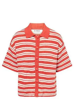 4TH & RECKLESS Antonia Stripe Cotton-blend Knitted Top - Red Stripe