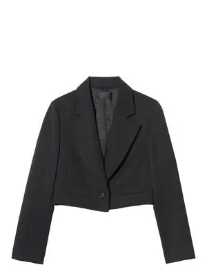 NILI LOTAN Belino Cropped Wool Jacket - Black