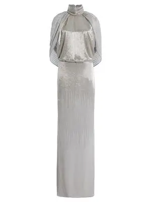 Oscar De La Renta Draped Silk Gown - Metallic