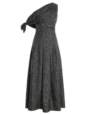 Oscar De La Renta One-shoulder Scarf Dress - Dark Grey