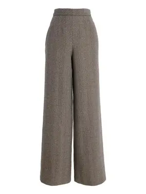 Oscar De La Renta Tailored Wide-leg Cashmere-blend Pants - Taupe