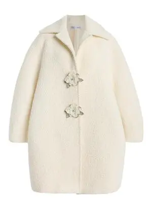 Oscar De La Renta Oversized Bouclé-tweed Coat - Ivory