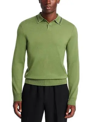 Paul Smith Wool Polo Sweater - Olive Green