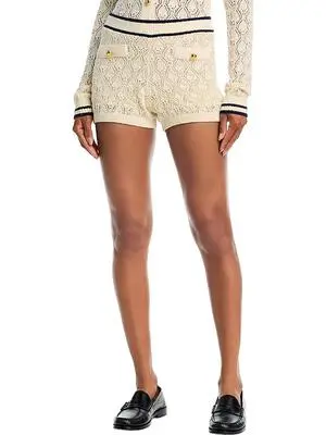 FRAME Pointelle Knit Shorts - Cream Multi