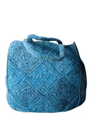 ZANATANY CONCEPTS Nico Raffia Tote Bag - Blue Jeans