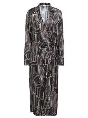 MANILA GRACE Midi Wrap Dress - Grey