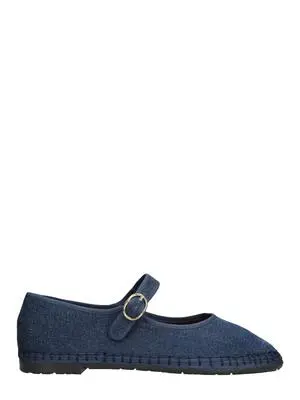 FLABELUS Denim Ballet Flats - Blue