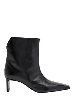 Khaite Ona 55 Leather Ankle Boots - Black