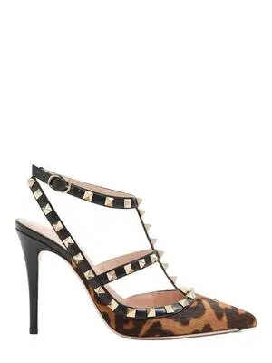 Valentino Garavani Rockstud Pony-Effect Calfskin Pumps Animal Print
