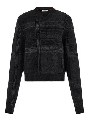 FERRAGAMO V-neck Virgin And Yak Wool Blend Jumper - Grey