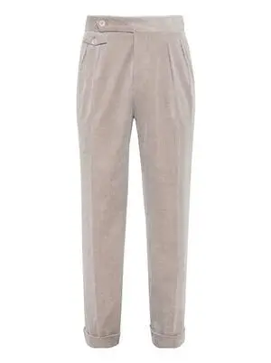 Brunello Cucinelli Trousers With Double Pleats And Tabs - Bark