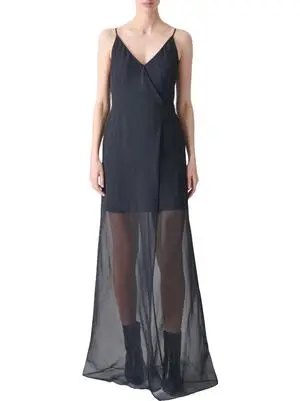 Akris Double Face Silk & Cotton Blend Gown - Black