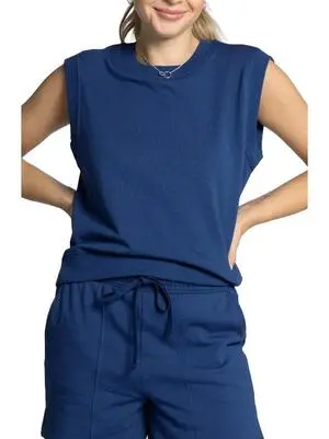 THREAD & SUPPLY Paulie Sleeveless Knit Top - Navy Peony