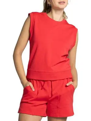 THREAD & SUPPLY Paulie Sleeveless Knit Top - Red Ruby