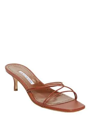 MANOLO BLAHNIK Ninefemu Strappy Kitten Heel Slide Sandal