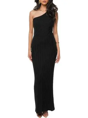 JLUXLABEL One-shoulder Body-con Maxi Dress - Black