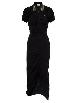 VIVIENNE WESTWOOD Pulling Orb Cotton Polo Dress - Black