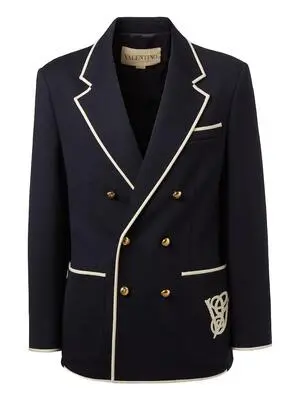 Valentino Garavani Wool Jersey Blazer - Blue