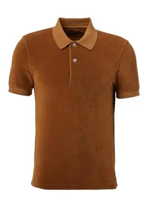 TOM FORD Cotton-blend Terry Polo Shirt - Brown