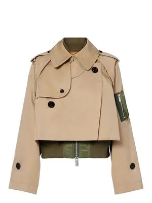 Sacai Cotton-blend Gabardine And Twill Jacket - Beige