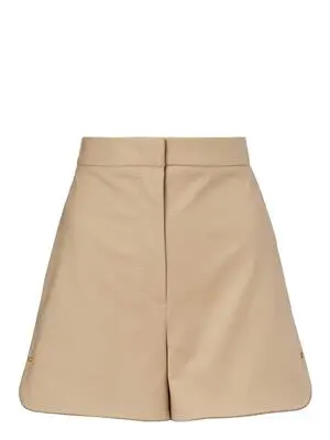 Max Mara High-rise Cotton-blend Shorts - Beige